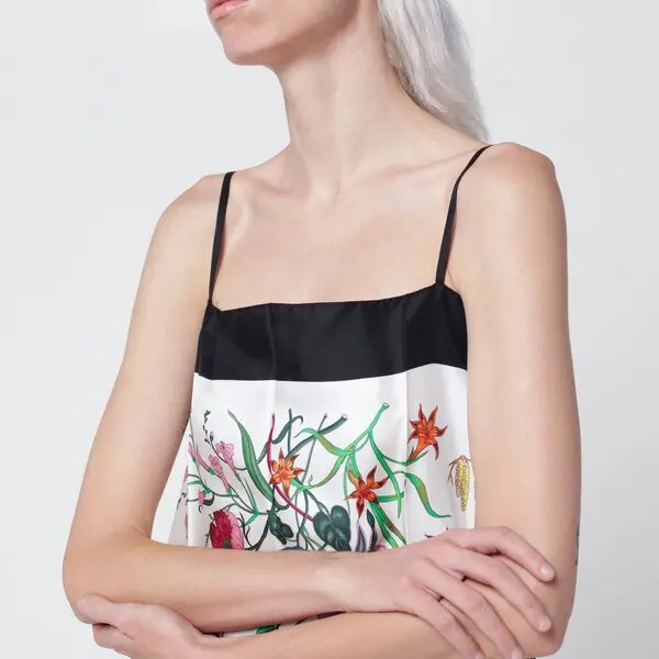 Gucci Flora Printed Silk Twill Dress