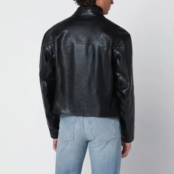Gucci Leather Biker Jacket With Web Detail