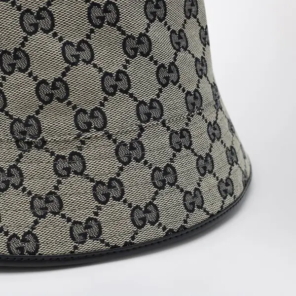 Gucci Gg Bucket Hat In Blue Cotton Canvas