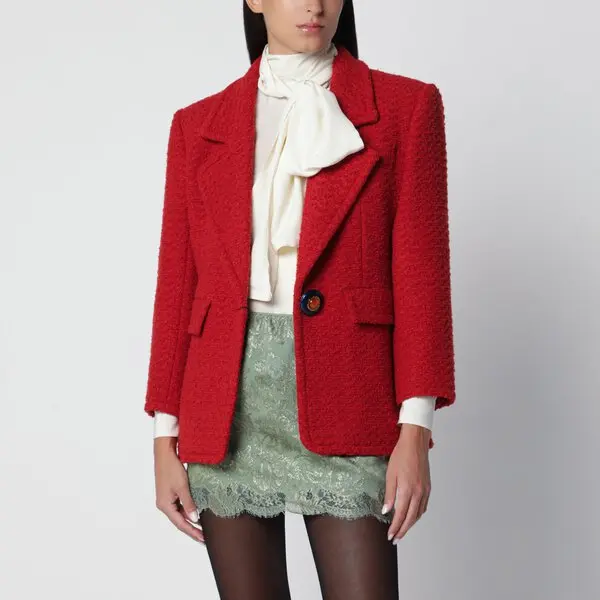 Saint Laurent Roux Tweed Jacket In Virgin Wool