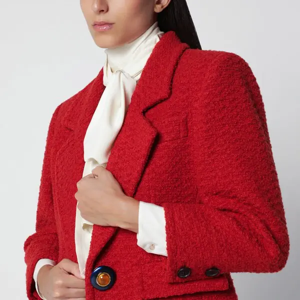 Saint Laurent Roux Tweed Jacket In Virgin Wool