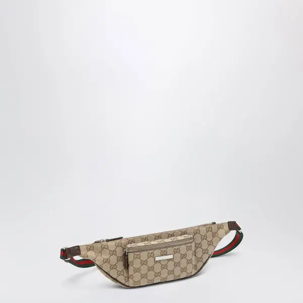 Gucci Flatpack Small Brown Gg Fabric Belt Bag