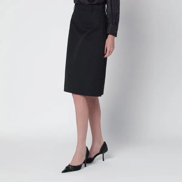 Gucci Gg Cotton Blend Midi Skirt