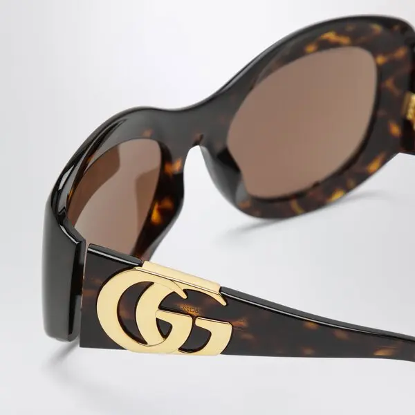 Gucci Round Havana Acetate Sunglasses