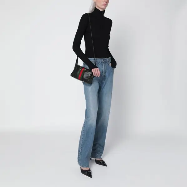 Gucci Small Horsebit Web Leather Camera Bag