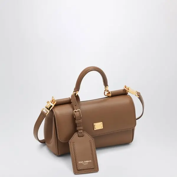 Dolce & Gabbana Mini Sicily Handbag In Caramel Leather - Brown