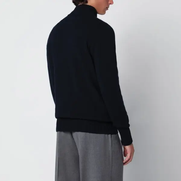 DRUMOHR Navy Wool Half-zip Jumper