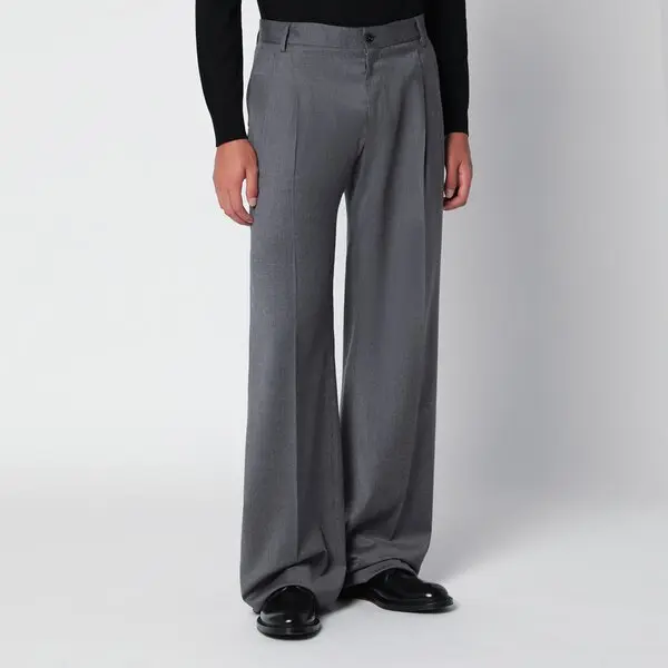 Dolce & Gabbana Mélange Flannel Pleated Trousers