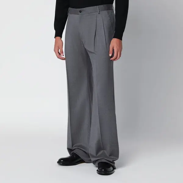 Dolce & Gabbana Mélange Flannel Pleated Trousers