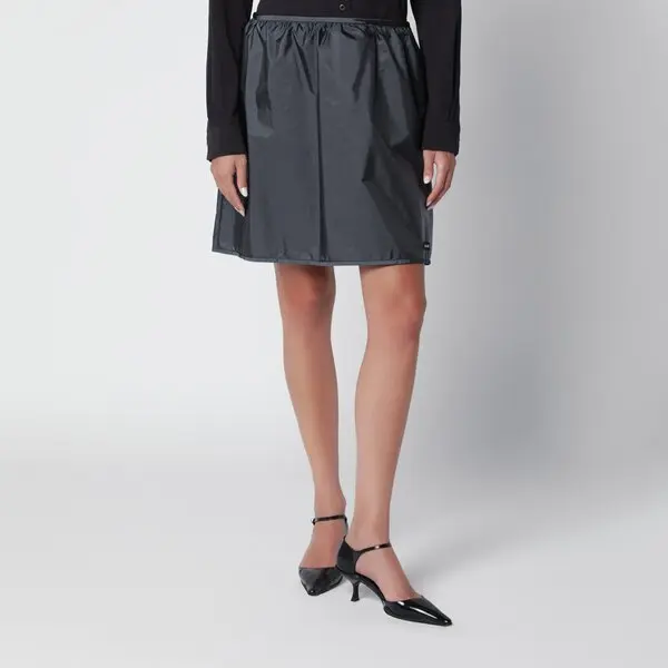 Miu Miu Hematite Technical Fabric Skirt