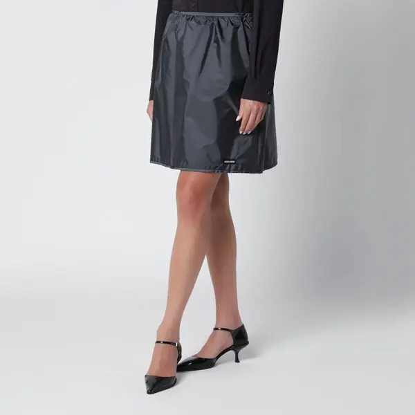 Miu Miu Hematite Technical Fabric Skirt