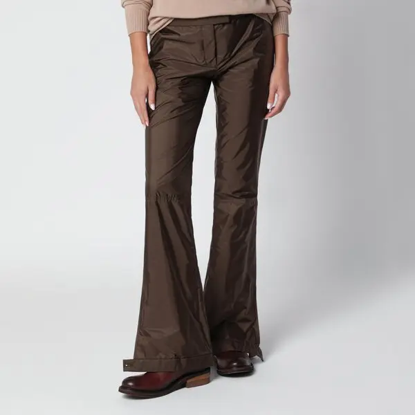 Miu Miu Technical Fabric Flared Trousers - Brown