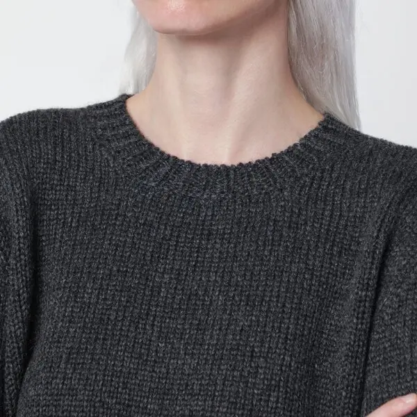 THE ROW Pato Charcoal Melange Cashmere Sweater