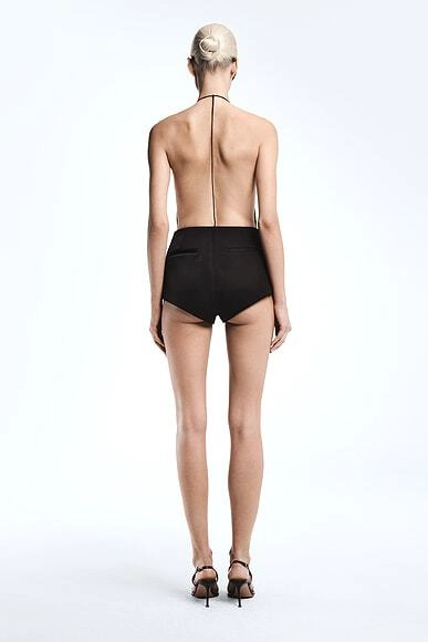 Revolve Delille Tailored Hot Short In Duchess Satin - Black
