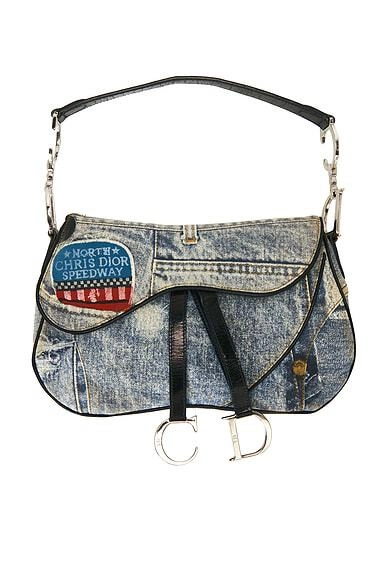 Dior Denim Speedway Double Saddle Bag