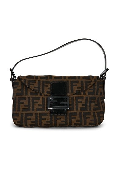 Fendi Zucca Monogram Baguette Shoulder Bag