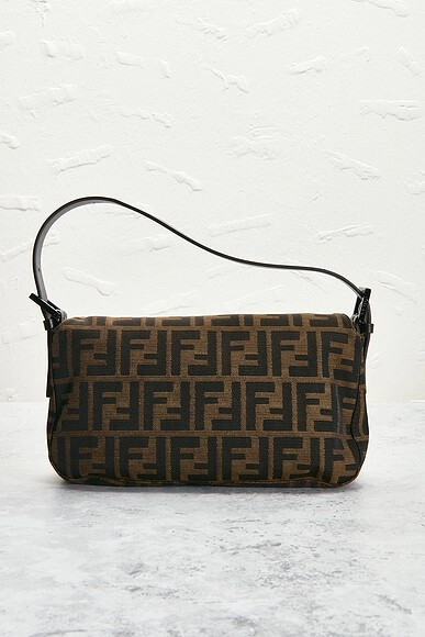 Fendi Zucca Monogram Baguette Shoulder Bag