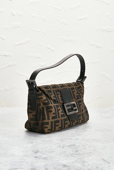 Fendi Zucca Monogram Baguette Shoulder Bag