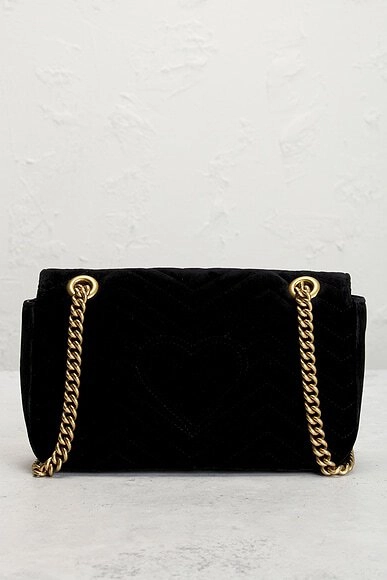 Gucci Embellished Velvet Gg Marmont Shoulder Bag