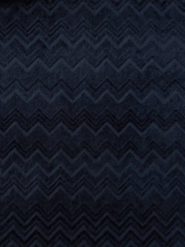 Missoni Chalk Bathrobe In Cotton Terry With Zigzag Pattern