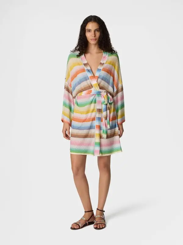 Missoni Short Kimono Cover-up With Dégradé Zigzag Pattern - Multicoloured