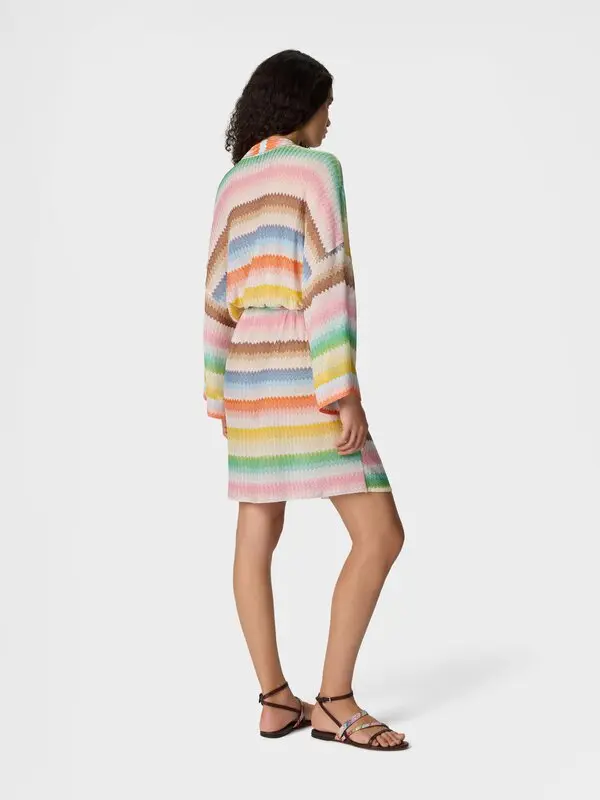 Missoni Short Kimono Cover-up With Dégradé Zigzag Pattern - Multicoloured