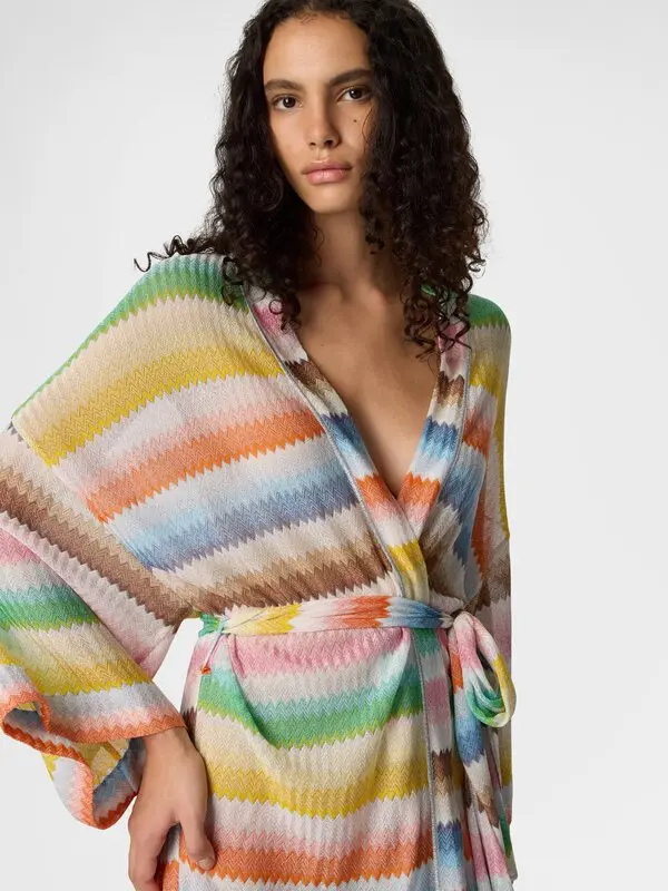 Missoni Short Kimono Cover-up With Dégradé Zigzag Pattern - Multicoloured