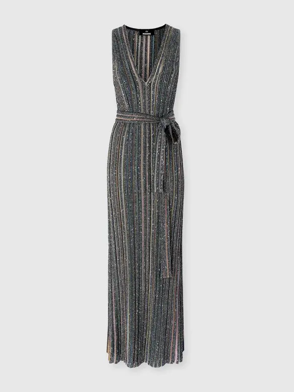 Missoni Sequined V-neck Maxi Knit Dress