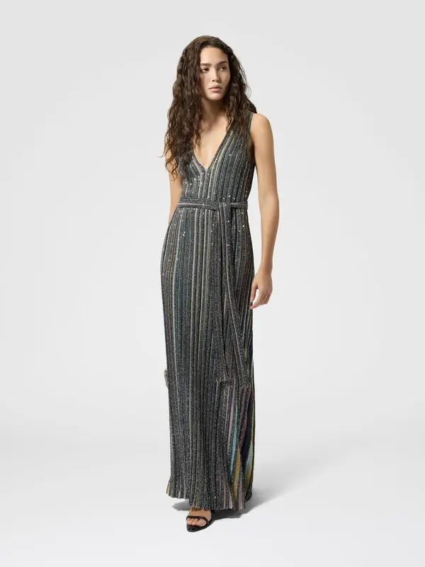 Missoni Sequined V-neck Maxi Knit Dress