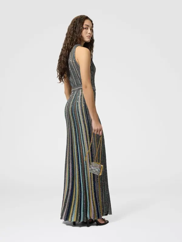 Missoni Sequined V-neck Maxi Knit Dress