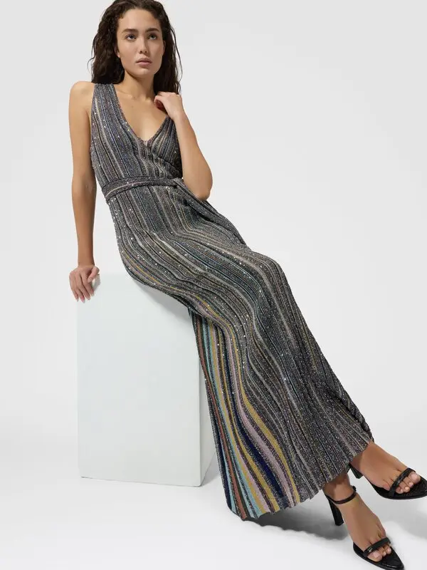Missoni Sequined V-neck Maxi Knit Dress