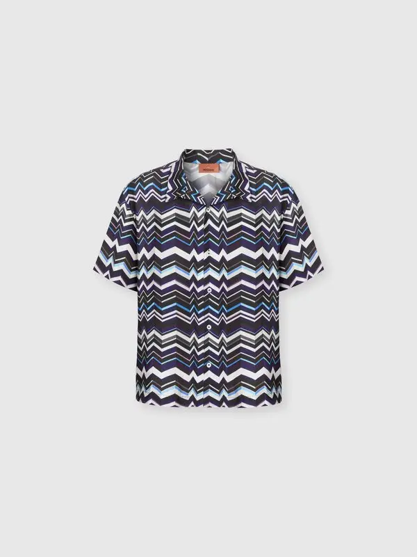 Missoni Bowling Shirt In Viscose With Zigzag Print
