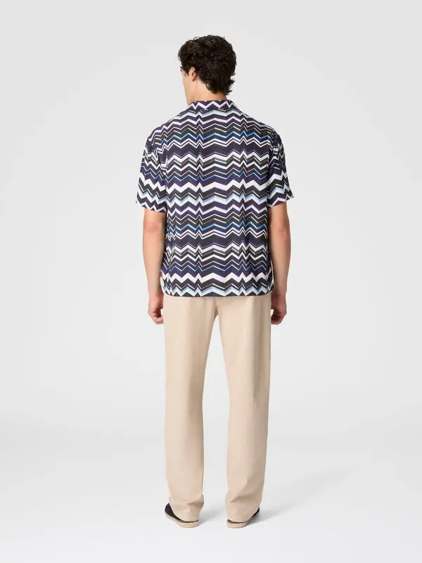 Missoni Bowling Shirt In Viscose With Zigzag Print