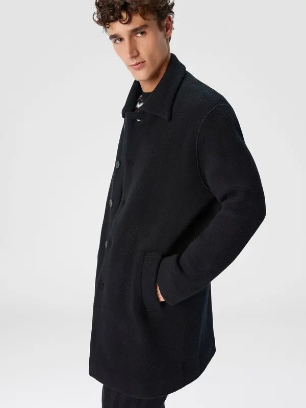 Missoni Double Knit Coat With Zigzag Pattern