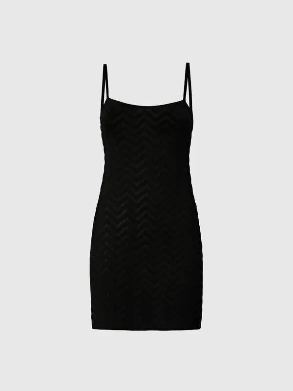 Missoni Chevron Cotton And Viscose Mini Dress - Black