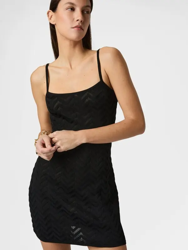 Missoni Chevron Cotton And Viscose Mini Dress - Black