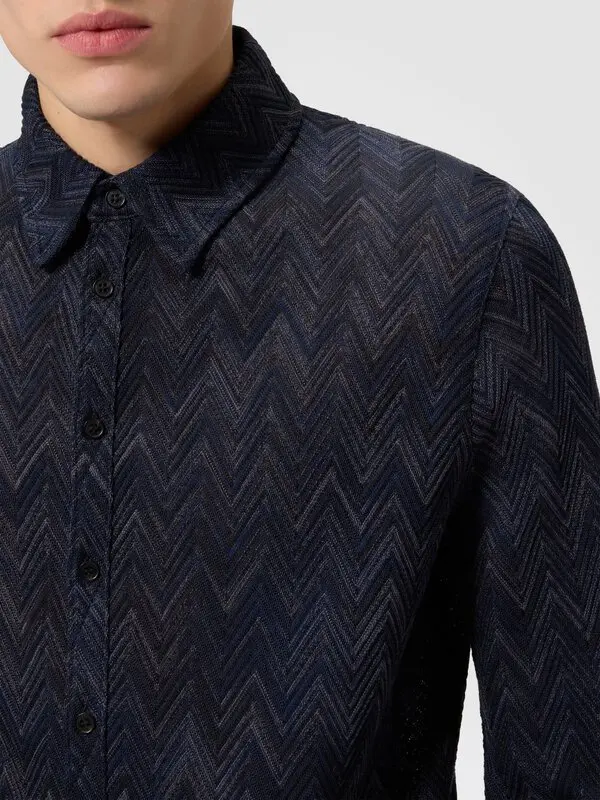 Missoni Striped Wool And Viscose Knit Shirt