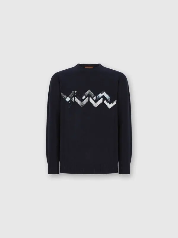 Missoni Crew Neck Sweater With Zigzag Detail