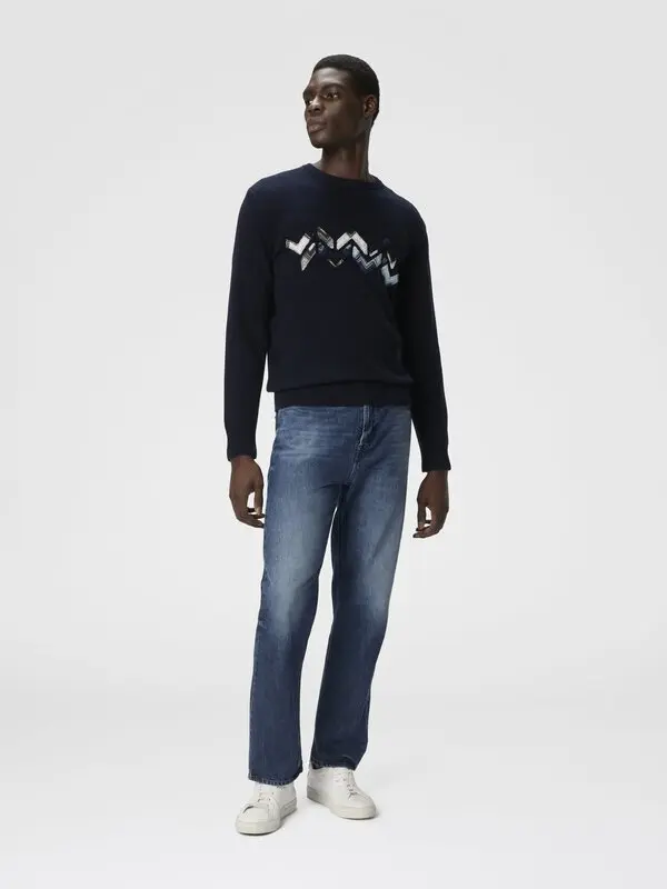 Missoni Crew Neck Sweater With Zigzag Detail