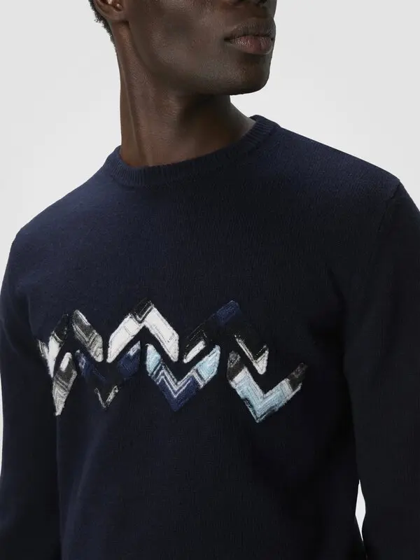 Missoni Crew Neck Sweater With Zigzag Detail