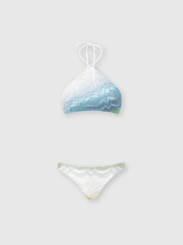 Missoni Bikini In Shaded Lamé Viscose With Halterneck Top - Multicoloured
