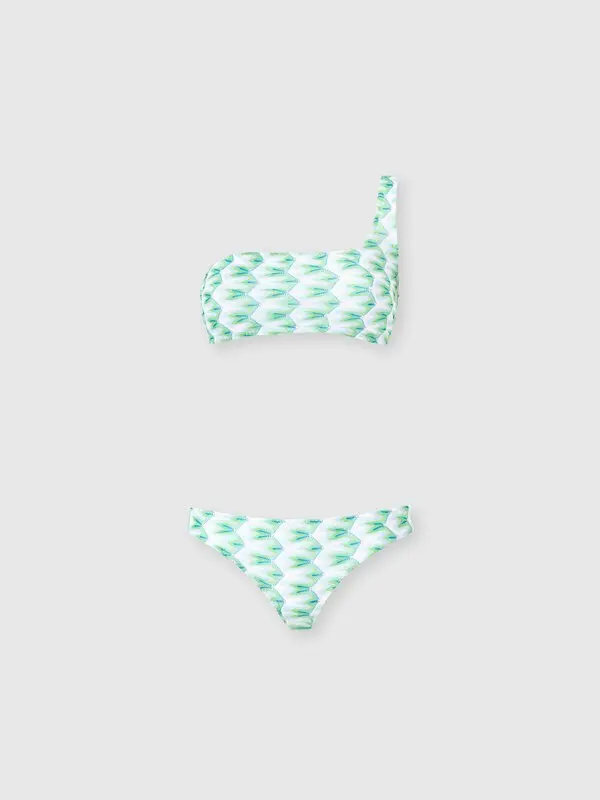 Missoni One-shoulder Bikini In Floral-pattern Viscose - Multicoloured