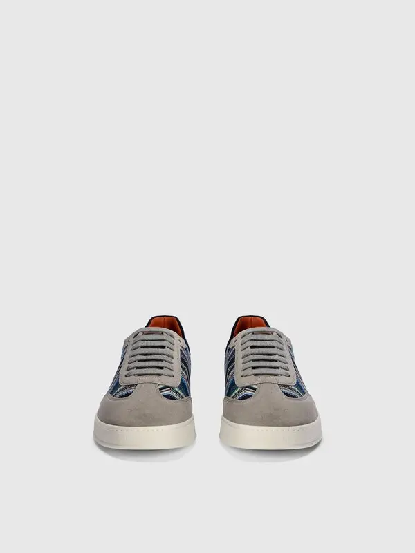 Missoni Zigzag Fabric Sneakers With Suede Inserts