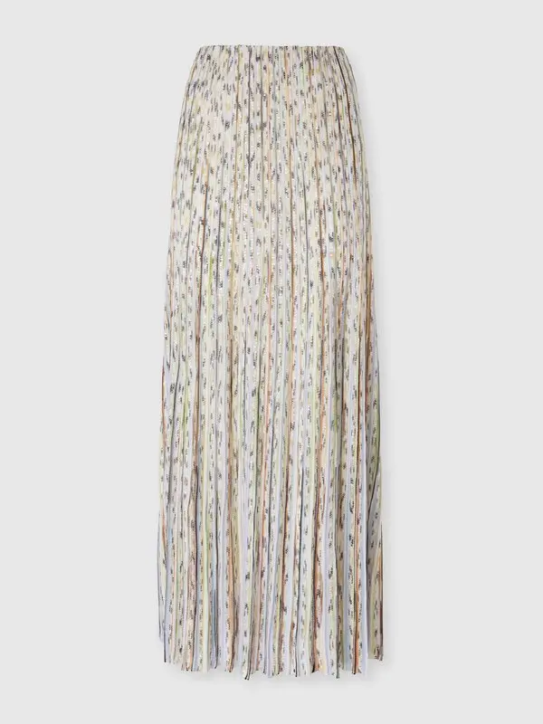 Missoni Flame Ribbed Viscose Long Skirt With Sequins