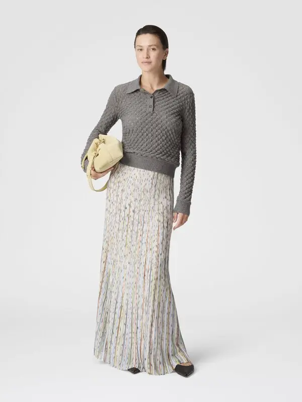 Missoni Flame Ribbed Viscose Long Skirt With Sequins