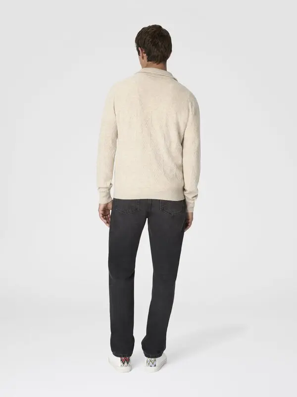 Missoni Half-zip Sweater With Tone-on-tone Zigzag Pattern