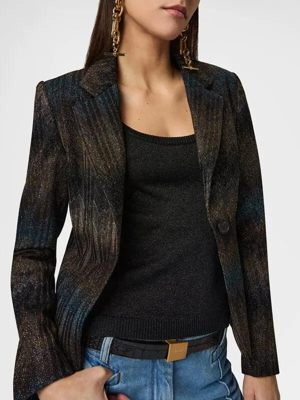 Missoni Slim Viscose Lamé Snake-pattern Blazer