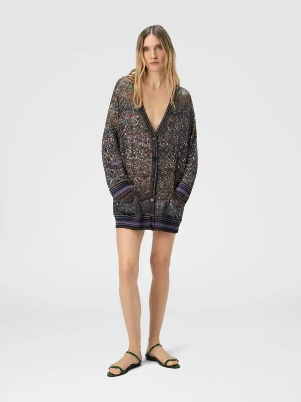 Missoni Oversized V-neck Cardigan With Zigzag Pattern