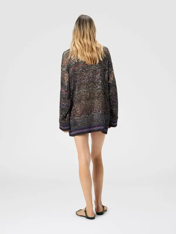 Missoni Oversized V-neck Cardigan With Zigzag Pattern
