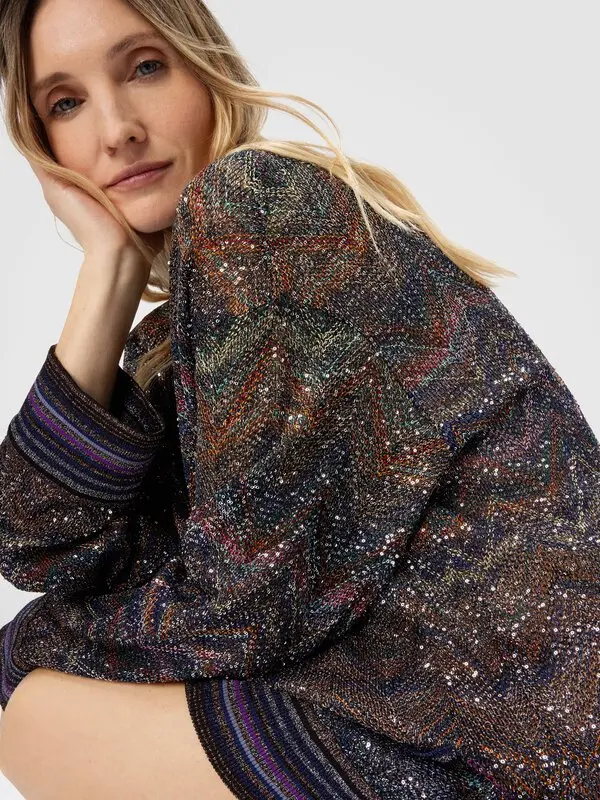 Missoni Oversized V-neck Cardigan With Zigzag Pattern